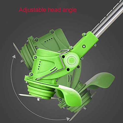 Cordless Grass Brush Cutter,String Trimmer,Weed Eater with 3 Kinds Blade Head Lightweight 12V,4.0ah Lithium Battery Powered and Charger,Cutting Diameter 15cm