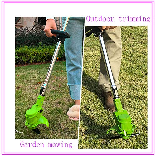 Cordless Grass Brush Cutter,String Trimmer,Weed Eater with 3 Kinds Blade Head Lightweight 12V,4.0ah Lithium Battery Powered and Charger,Cutting Diameter 15cm