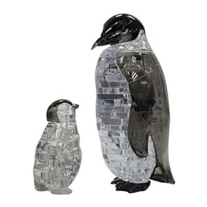 bepuzzled | penguin and baby standard original 3d crystal puzzle, ages 12 and up