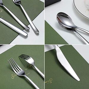 Silverware Set 20 Pieces, Stainless Steel Flatware Set, Mirror Polish Cutlery Set, Utensil Sets Service Set for 4 (Silver)