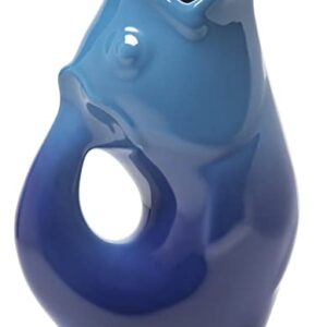 Gurgle Pot Fish Pitcher - Ombre Dark Gradient Blue