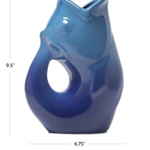 Gurgle Pot Fish Pitcher - Ombre Dark Gradient Blue