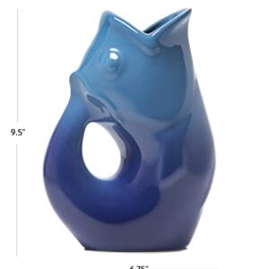 Gurgle Pot Fish Pitcher - Ombre Dark Gradient Blue