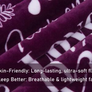 Faith Hope Love Blankets for Women | Inspirational Gifts for Women - Thoughtful Birthday Gifts for Women | Christian Blanket Gifts for Christian Friend Women or Men (Purple, Sherpa Fleece)