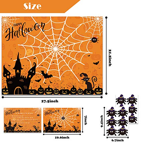 Halloween Party Games Pin The Spider on The Web Game Reusable Pin Game Spider Web Halloween Party Favor Supplies for Kids Girls Boys