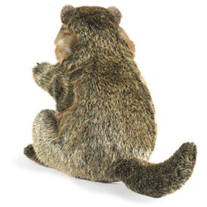 Folkmanis Groundhog Hand Puppet,Brown; Tan; White