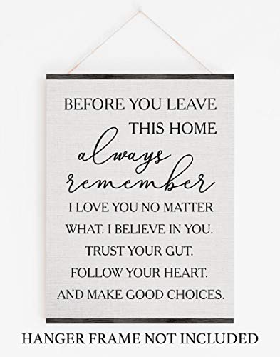 ‘before you leave this home, always remember’ Grey Typographic Wall Art | 11x14 UNFRAMED Black and Grey Love Quote Print | Modern, Minimal Farmhouse Home Decor