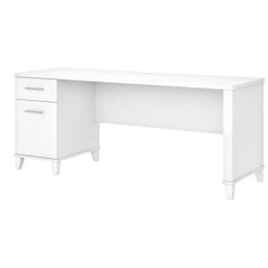 bush furniture somerset 72w office desk with drawers in white