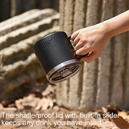 Y-ME Stainless Steel Insulated Coffee Mug Cup with Handle,Double Wall Coffee Mug with Lid for Hot & Cold Drinks