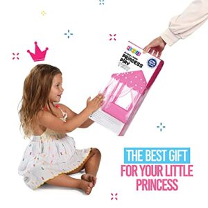 Play22 Princess Tent for Girls - Large Playhouse Kids Castle Play Tent with Star Lights & Carry Bag - Indoor and Outdoor Pink Toy for Children 55" X 53"