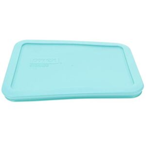 Pyrex 7210-PC 3-Cup (1) Jet Gray, (1) Muddy Aqua, & (1) Sun Bleached Turquoise Plastic Storage Lid, Made in USA