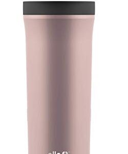 Ello Arabica Stainless Steel Powder Coat Coffee Tumbler with Sliding Leak Proof Lid, 14 oz, Rosegold