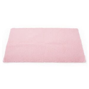 ttloj rectangle kids rug for tent gift, area rug for kids play tent, rug for kids playhouse for nursery baby room, children room home decor dormitory soft velvet-pink 50.5" lx38.5 w