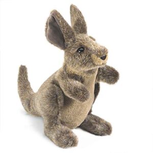 folkmanis small kangaroo hand puppet, brown; tan, 1 ea