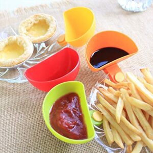 Gnimup Dip Clip Bowl Plate Holder,NCTP 8 Pack Dip Clips Assorted Plate Grab Clip-on Dip Holders Tomato Sauce Salt Vinegar Sugar Flavor Spices Dip Container Bowl