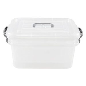 Ortodayes Clear Storage Boxes with Lids, 8 Liter Storage Bins Set of 2