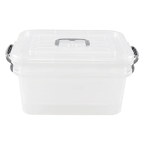 Ortodayes Clear Storage Boxes with Lids, 8 Liter Storage Bins Set of 2