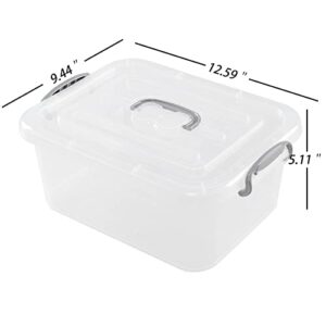 Ortodayes Clear Storage Boxes with Lids, 8 Liter Storage Bins Set of 2