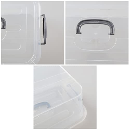 Ortodayes Clear Storage Boxes with Lids, 8 Liter Storage Bins Set of 2