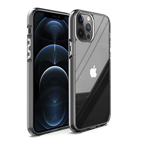 Arae Compatible with iPhone 12 Pro Max Case Hard PC + Soft TPU Frame [Shock-Absorbing] Phone Case for iPhone 12 Pro Max, Crystal Clear