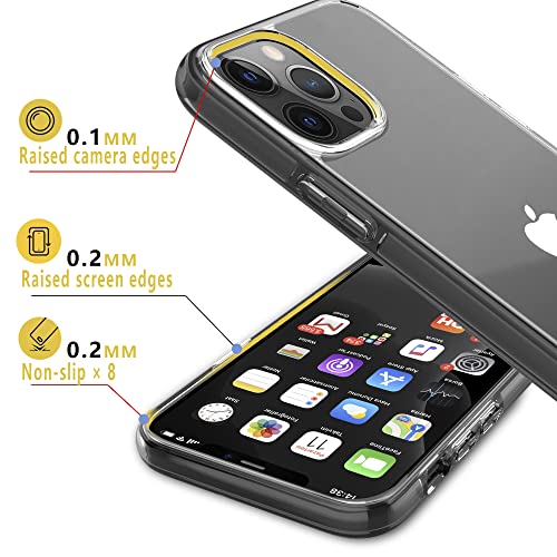 Arae Compatible with iPhone 12 Pro Max Case Hard PC + Soft TPU Frame [Shock-Absorbing] Phone Case for iPhone 12 Pro Max, Crystal Clear