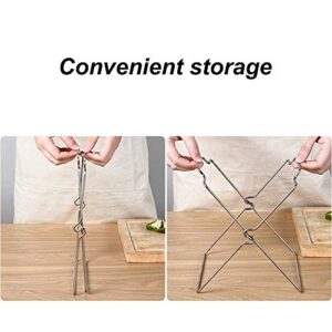 DONGKER Garbage Bag Holder, Trash Rack Hanger Stainless Steel Folding Trash Bag Holder for Cabinet Bathroom Trashcan