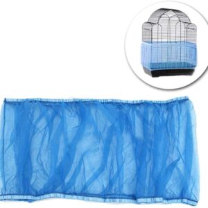 Zerodis Bird Cage Dustproof Gauze, 4 Colors Large Size Ventilated Nylon Bird Cage Cover Elastic Mesh Band Pet Products(Blue)