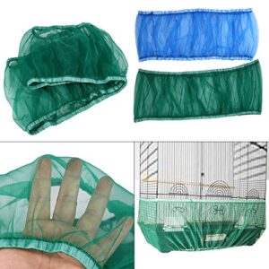 Zerodis Bird Cage Dustproof Gauze, 4 Colors Large Size Ventilated Nylon Bird Cage Cover Elastic Mesh Band Pet Products(Blue)