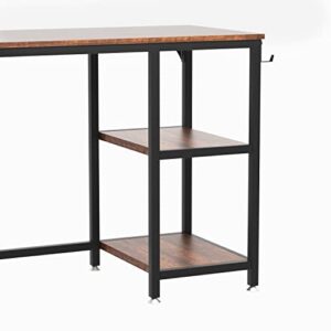 Paukin Modern L-Shaped Corner Computer Desk Office Table with Open Shelf