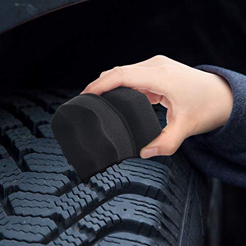 10 Pieces Tire Dressing Applicator Washable Tire Shine Applicator Dressing Pad Car Detailing Foam Sponge Reusable Tire Cleaner Sponge for No Mess Tire Detailing Supplies