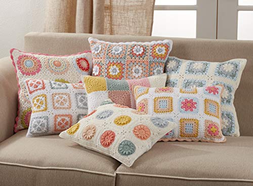 SARO LIFESTYLE Crochetage Collection Down Filled Crochet Throw Pillow, 1 Count (Pack of 1), Multi