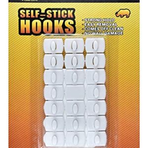 Self Adhesive Hooks Wall Hook Heavy Duty Waterproof for Bathroom Kitchen Coat Towel Robe Hanger (White 20 Pack)