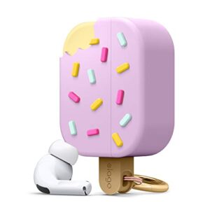 elago ice cream airpods pro case with keychain designed for apple airpods pro case (blueberry)