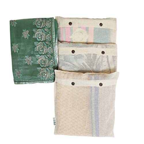 Forever Cotton Saree covers / bags for Clothing and Wardrobe Storage (Set of 9) Size 16inch by 14inch.