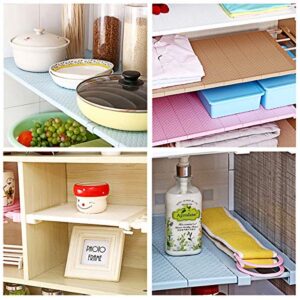 Felenny Closet Tension Shelf Adjustable Closet Storage Rack Divider Kitchen Cabinet Cupboard Organizer Shelf Extendable Rack White