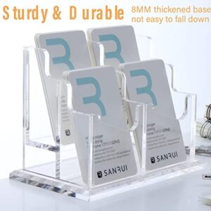 SANRUI Vertical Business Card Holder, Acrylic Business Card Display，Clear Desktop Business Card Stand for Exhibition, Home & Office