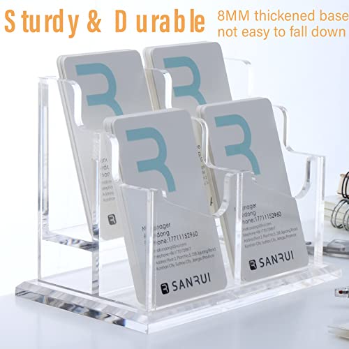 SANRUI Vertical Business Card Holder, Acrylic Business Card Display，Clear Desktop Business Card Stand for Exhibition, Home & Office