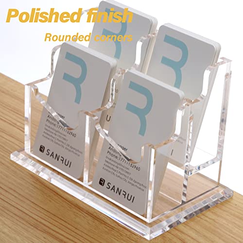 SANRUI Vertical Business Card Holder, Acrylic Business Card Display，Clear Desktop Business Card Stand for Exhibition, Home & Office