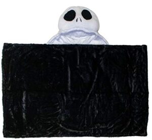 jay franco disney nightmare before christmas jack skellington hooded blanket – 2-in-1 wearable kids plush blanket - fade resistant polyester, 50" x 30" (offical disney product)