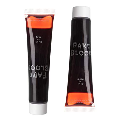 SPOOKTACULAR CREATIONS 2 Packs of 1 oz Fake Halloween Vampire Blood Tubes for Halloween Costume, Zombie, Vampire and Monster Makeup & Dress Up