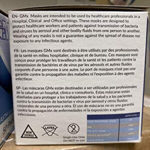 GMX Earloop ASTM Level 3 Lightweight Breathable Medical Mask, Made in USA, Fluid Resistant, Latex Free Blue Face Mask Bx/50