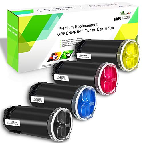 4 Colors Remanufactured Toner Cartridges C500 C505 GREENPRINT Extra Capacity 12100 Pages for BK & 9000 Pages for C M Y for Xerox VersaLink C500 C505 C500DN C500N C505S C505X Laser Printers