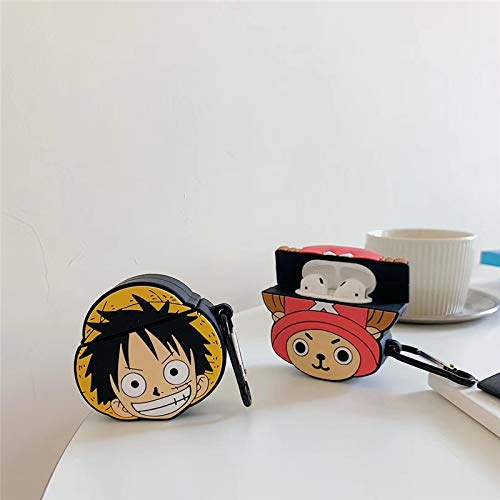 BONTOUJOUR Case Compatible with AirPods 1/2, Creative Anime Hat Hero Boy Earphone Case, Stylish Silicone Earphone Protection Skin for AirPods 1/2 +Hook