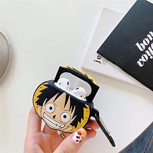 BONTOUJOUR Case Compatible with AirPods 1/2, Creative Anime Hat Hero Boy Earphone Case, Stylish Silicone Earphone Protection Skin for AirPods 1/2 +Hook