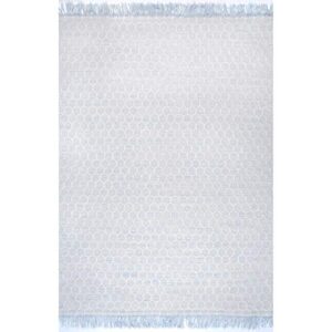 nuLOOM BeeHive Tassel Wool Area Rug, 6' x 9', Baby Blue