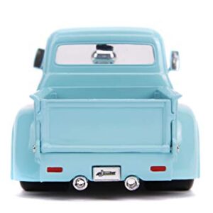 Jada Toys Just Trucks 1:24 1956 Ford F-100 with Rack Die-cast Car Blue/Red Flames, Toys for Kids and Adults