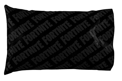 Jay Franco Fortnite Tonal Logo Black Variant 1 Single Pillowcase - Double-Sided Super Soft Bedding