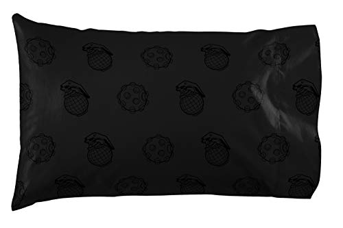 Jay Franco Fortnite Tonal Logo Black Variant 1 Single Pillowcase - Double-Sided Super Soft Bedding