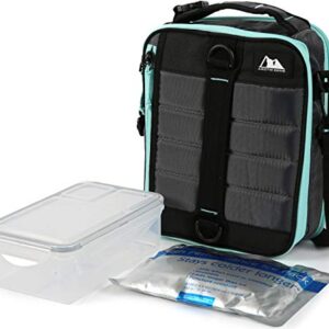 Arctic Zone High Performance Ultimate Upright Expandable Insulated Lunch Pack with 2pc Leak Proof Food Container (37.2 fl.oz) and 350g High Performance Ice Pack - Grey