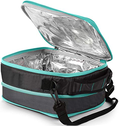 Arctic Zone High Performance Ultimate Upright Expandable Insulated Lunch Pack with 2pc Leak Proof Food Container (37.2 fl.oz) and 350g High Performance Ice Pack - Grey